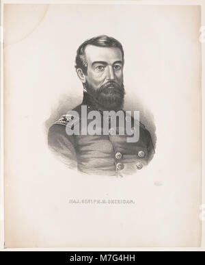 Major General Philip Sheridan and his generals are depicted in front of ...