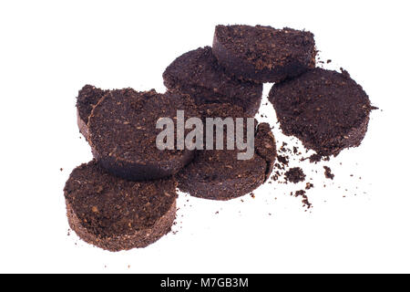 Closeup used coffee grounds after espresso machine. Ground coffee ...