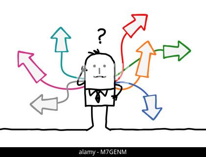 Cartoon of Businessman Choosing Right Direction Stock Vector Image ...