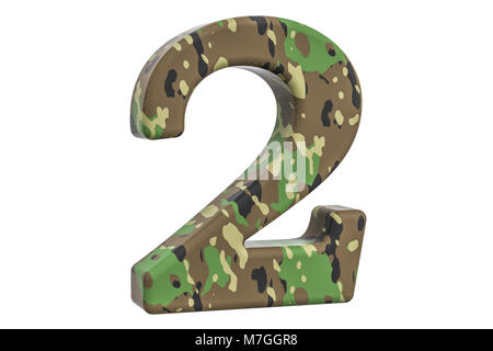 3D rendering Camouflage number 2 two. 3D render Illustration Stock ...