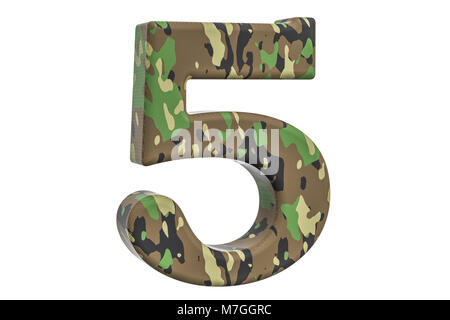 Camouflage army number 1, 3D rendering isolated on white background ...