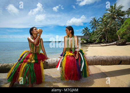 Yapese girl in traditional clothing at Yap Day Festival, Yap Island ...