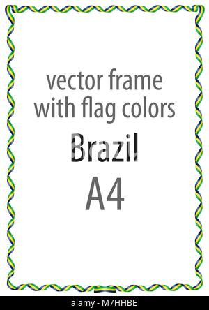 Frame and border of ribbon with the colors of the Brazil flag Stock ...