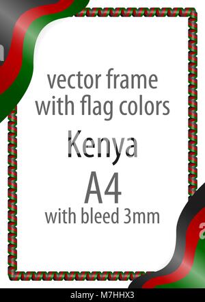 Frame and border of ribbon with the colors of the Kenya flag Stock ...