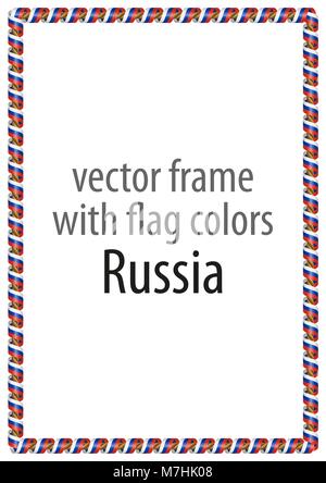 Frame and border of ribbon with Russia flag, template elements for your ...