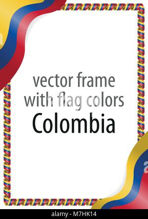Frame and border of ribbon with the colors of the Colombia flag ...