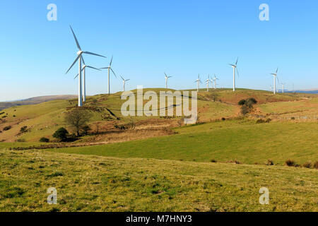 Wind Turbines at Mynydd Portref Wind Farm, Gilfach Goch near Bridgend ...