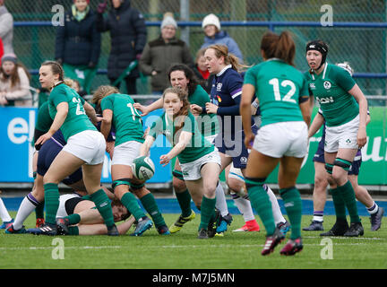 Dublin, Ireland. Sunday 11 March, 2018. Scotland's Hannah Smith stops ...