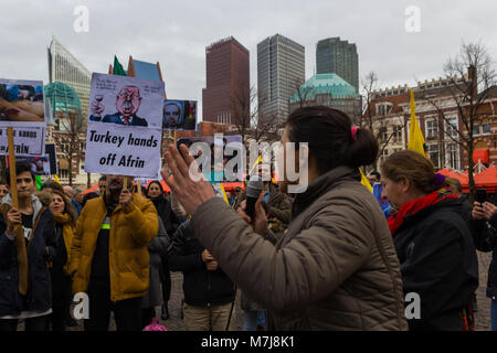 The Hague, the Netherlands. 11 March, 2018. Kurdish protest rally ...