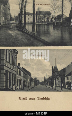 A view of the Berliner Straße in Trebbin, Brandenburg, showing the ...