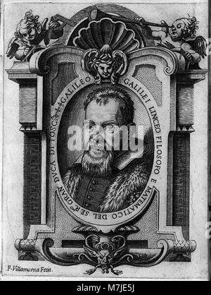 A portrait of Galileo Galilei, the renowned Italian astronomer and ...