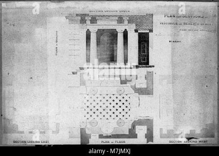 Plan and sections of vestibule on Seventh Street Stock Photo - Alamy