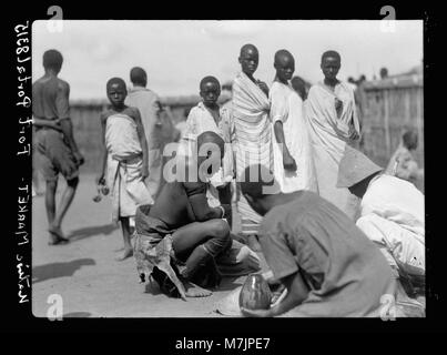 A scene depicting a native market in Uganda, showing various types of ...