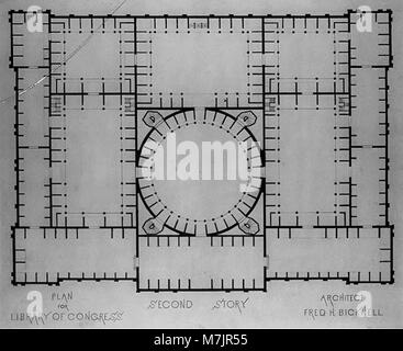 A detailed architectural plan of the second story of the Library of ...