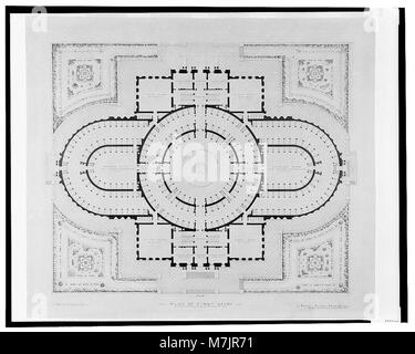 A blueprint or architectural plan of the first story of the Library of ...