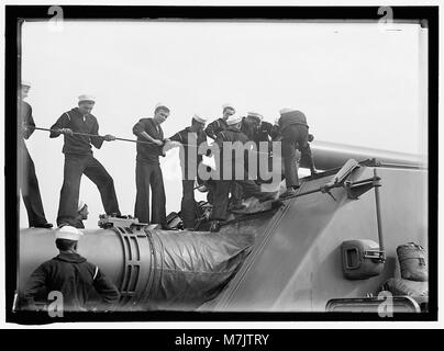 . Photograph showing 'A' 12-inch gun turret and bridge of British ...