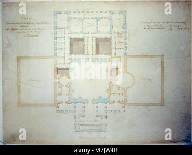 A detailed ground floor plan of the United States Capitol in Washington ...