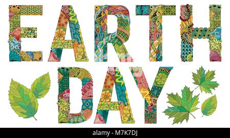 Word earth. Vector decorative zentangle object Stock Vector Image & Art ...