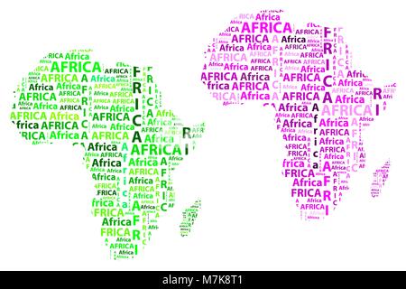 Sketch african letter text continent, African word - in the shape of ...