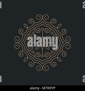 Intersecting circular symmetric lines. Abstract geometric element Stock Vector Image & Art - Alamy