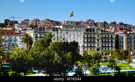 Buildings at a town square, Santander, Cantabria, Spain Stock Photo - Alamy