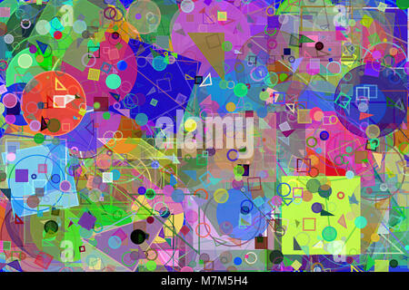 Random circle, square & rectangle shape, digital generative art for ...