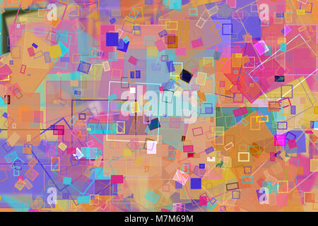 Random square & rectangle shape, digital generative art for web page ...