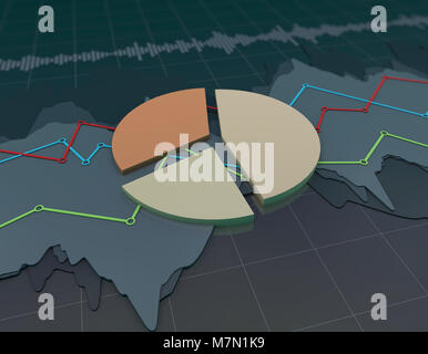 Financial statistics infographics, wealth accumulation, pie chart Stock ...