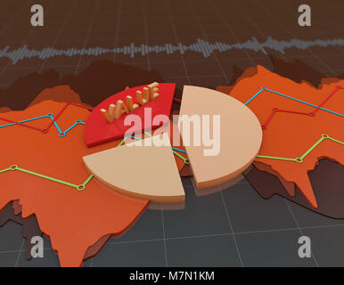 Financial statistics infographics, wealth accumulation, pie chart Stock ...