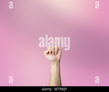 Pinky swear, promise hand gesture on white background Stock Photo - Alamy