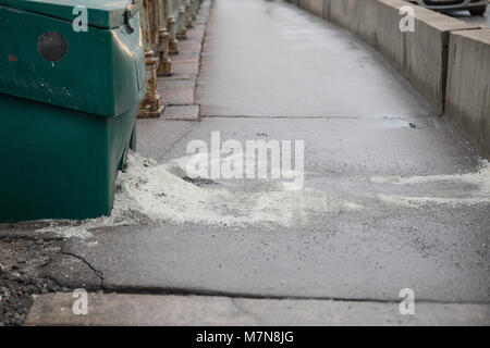 Salt spilled on the pavement. abstract seasons background Stock Photo ...