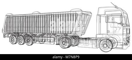 Top view. Tipper lorry on transparent background, logistics ...