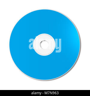 Blue CD - DVD label mockup template isolated on grey background Stock ...