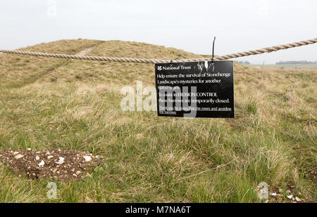 Bronze Age burial mounds Cursus Barrows, closed to the public for ...