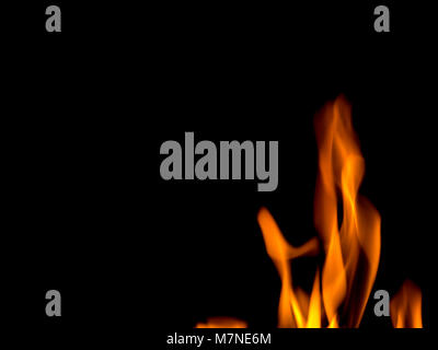 Beautiful movement fire flames on black background Stock Photo - Alamy