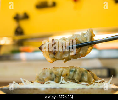 gyoza on wood background , Japanese food appetizer Stock Photo - Alamy