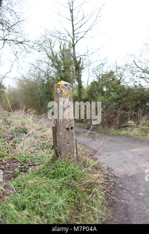 Remaining post of original level crossing at Henstridge station, part ...