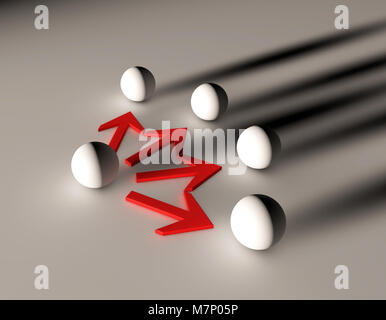 Small balls and arrows, teamwork Stock Photo - Alamy
