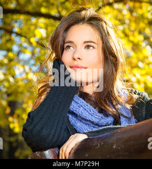 Beautiful girl in the autumn park Stock Photo - Alamy