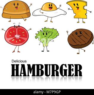 Hamburger with with meat, tomato, cheese, and lettuce in light brown ...