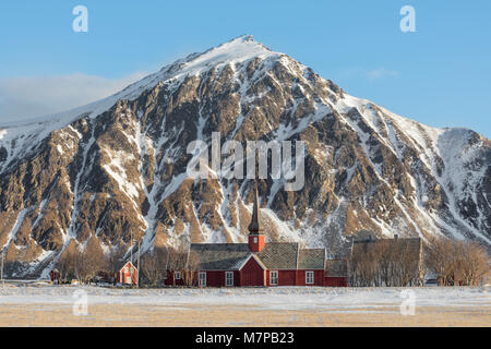 Flakstad Church, Lofoten, Norway, Europe Stock Photo - Alamy
