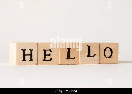 the word of HELLO on building blocks concept Stock Photo - Alamy