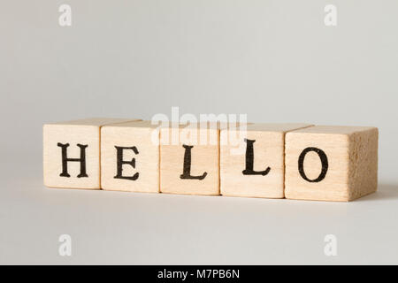 the word of HELLO on building blocks concept Stock Photo - Alamy