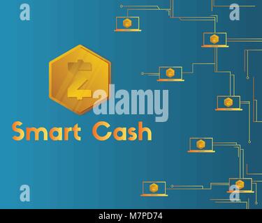 Blockchain smart cash circuit background style Stock Vector Image & Art ...