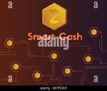 Blockchain smart cash cryptocurrency circuit background style Stock ...