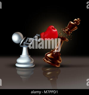 Knocking out competition business concept or knock and punch symbol as ...