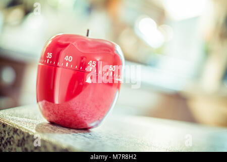 0 Minutes - 1 Hour - Red Kitchen Egg Timer In Apple Shape On Countertop ...