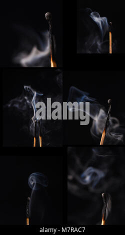 Color smoke from match on dark background Stock Photo - Alamy
