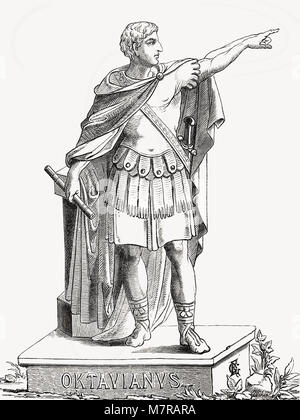 Augustus or Imperator Caesar Divi Filius Augustus; Gaius Octavius, 63 ...