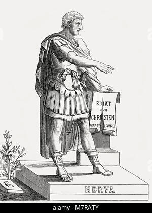 Marcus Cocceius Nerva - Roman Emperor from 96 to 98 A.D. Illustration ...